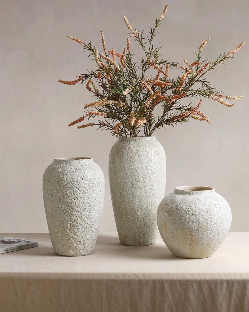Goodsright Decor Rustic Ceramic Table Vase, Vintage Terracotta Clay ...