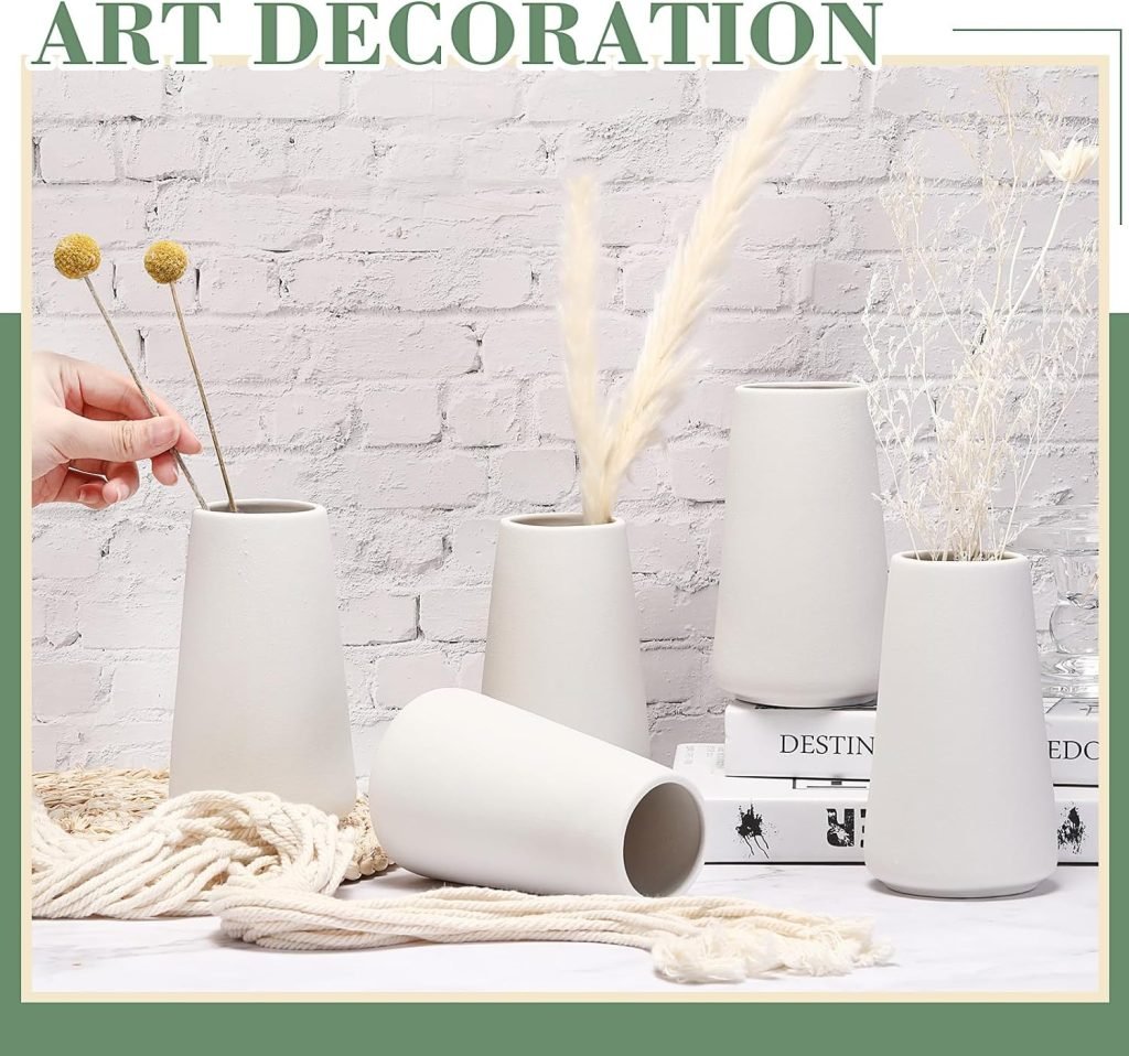 Goodsright Decor Set of 10 White Vases for Decor White Ceramic Vases ...